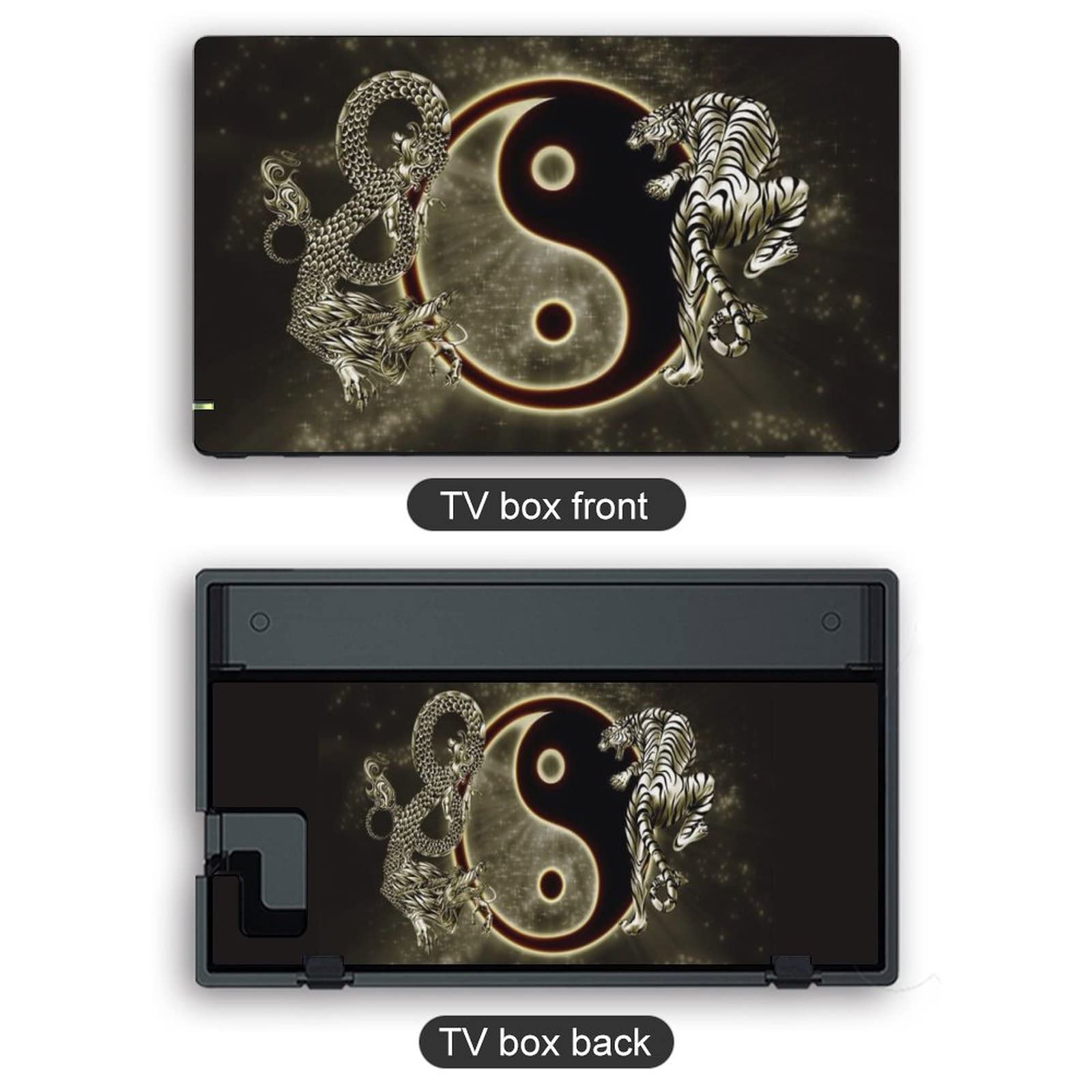 FunnyStar Yin Yang Dragons Tiger Stickers Decals Cover Fashion Game Skin Sticker Skin Protector Full Set Compatible with for Switch