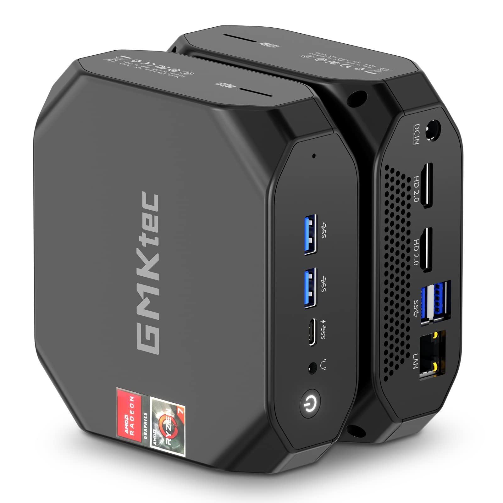Mini PC Window 11 Pro, AMD Ryzen 7 3750H Micro Desktop Computers 16GB DDR4 512GB PCIe SSD, 4K UHD Triple Screen Mini Computer for Light Gaming Business Office Video Editing