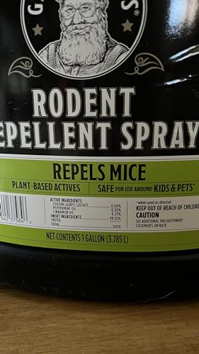 Grandpa Gus's Rodent Repellent Spray with Sprayer, Natural Peppermint & Cinnamon Oils Repel Mice and Stop Rats & Squirrels, 1 Gallon (Pack of 1)