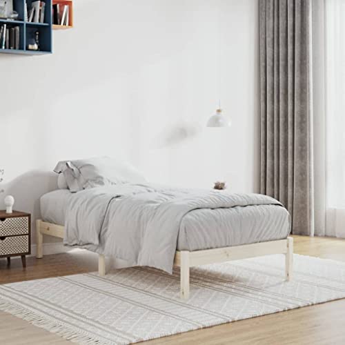 WIFESE Bed Frame 77"x41.5"x12.2" Brown Wood Twin Bed Frames Full Twin Day Bed Bedframes Queen-Size King Mattres Platform Bed Single Floating Full Size Modern Allwood Bed Frames Queen Size Full