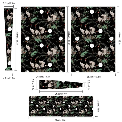 Japanese White Cranes Full Protective Skin Cover Design Wrap Decal Sticker Compatible with PS5 Digital Edition Console and Controller
