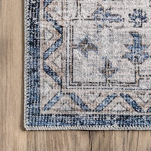 nuLOOM Dania Machine Washable Medallion Accent Rug, 2x3, Navy