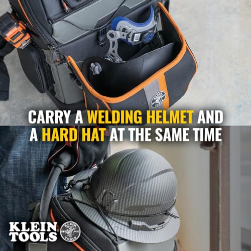 Klein Tools 55664 Replacement Bands with Clip to Secure Hard Hats and Safety Helmets to the Tradesman Pro Ironworker and Welder Backpack,Black