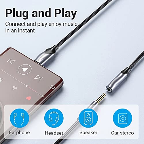 WPYYI USB C to 3.5mm Jack Earphone Type C to 3.5 Headphone AUX Adapter Audio Cable (Size : 0.1)