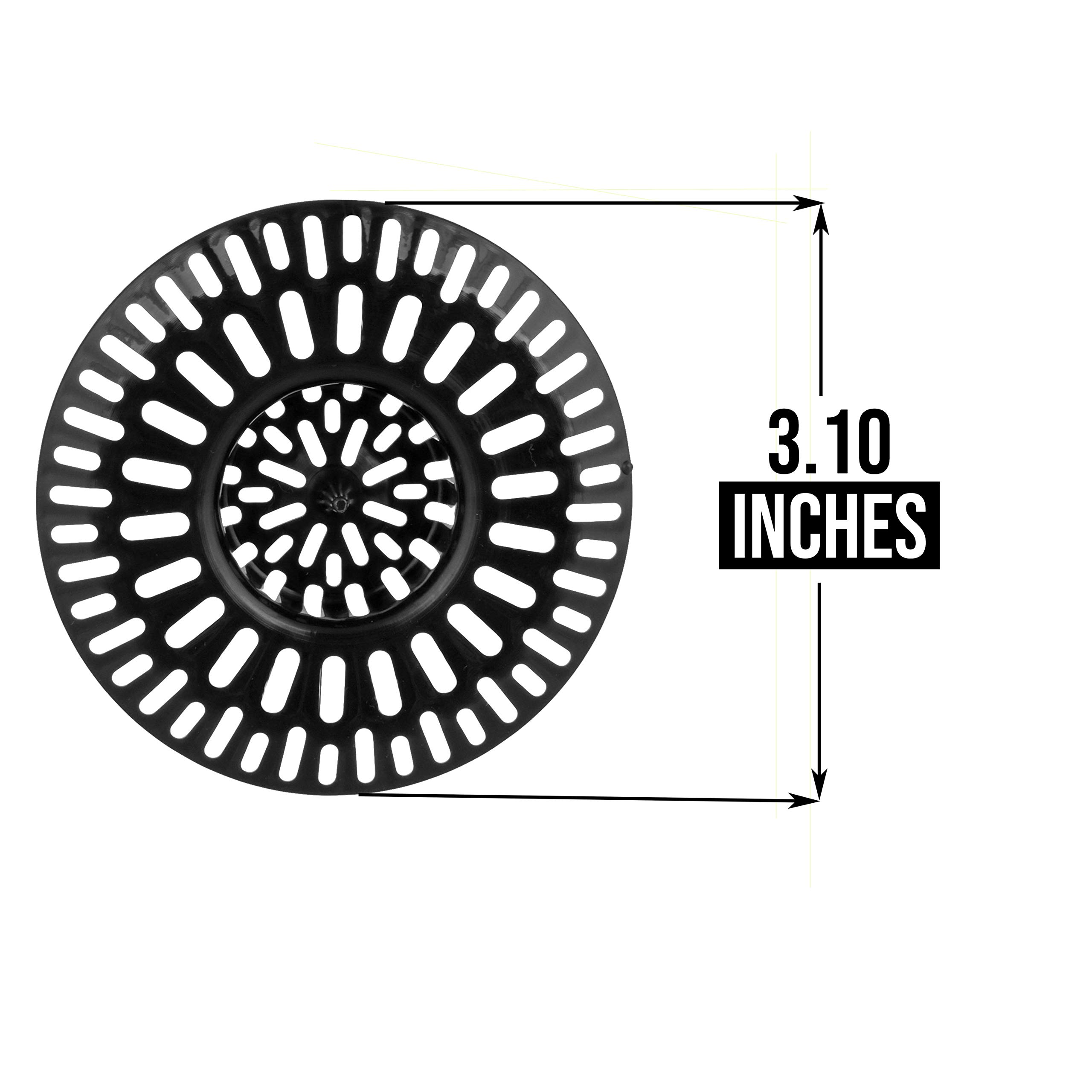 Shower Hair Catcher 3 inches - Pack of 2 - Kitchen Drain Stopper - Sink Basket Trap - Bathtub Protector Bath StrainerÊ
