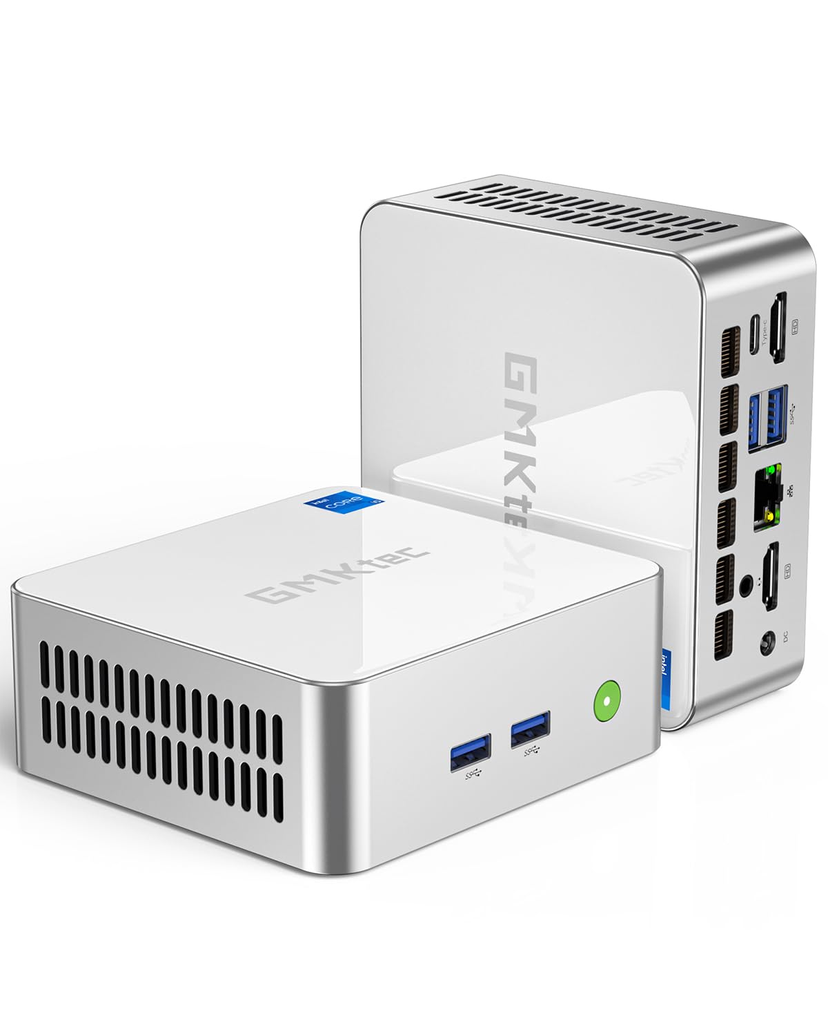 GMKtec Mini PC Intel i5-12450H(Turbo 4.4 GHz) 8GB DDR4 256GB M.2 NVME SSD, Windows 11 Pro Mini Computer, USB 3.2, Type-C, PD, WiFi 6/BT5.2, RJ45 2.5G Support 4K Triple Display Desktop PC