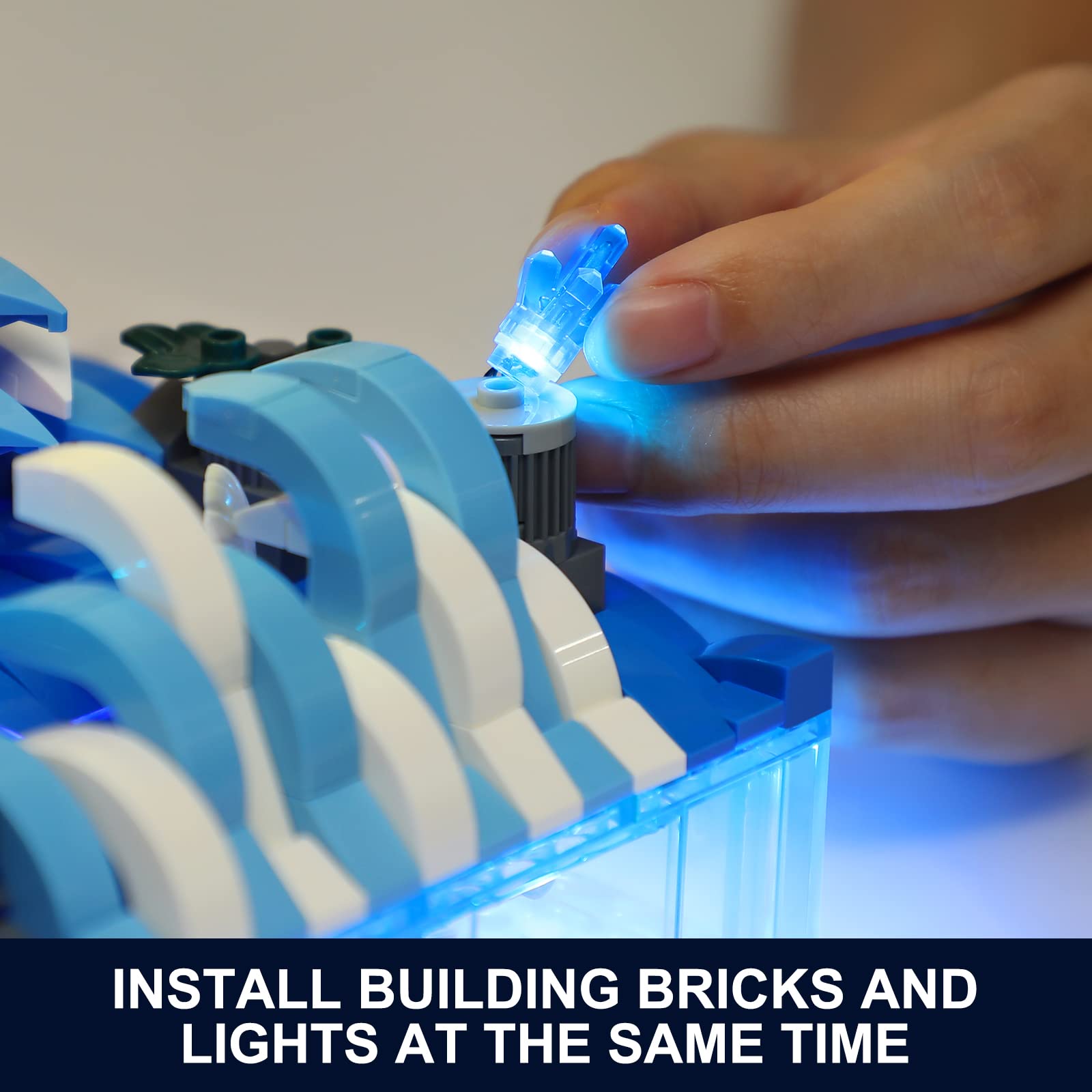 FUNWHOLE Building Set with LED Lights - Ocean Adventure Ship Construction Building Blocks Model Set 824 PCS for Teen and Adults with LED Lighting Kit