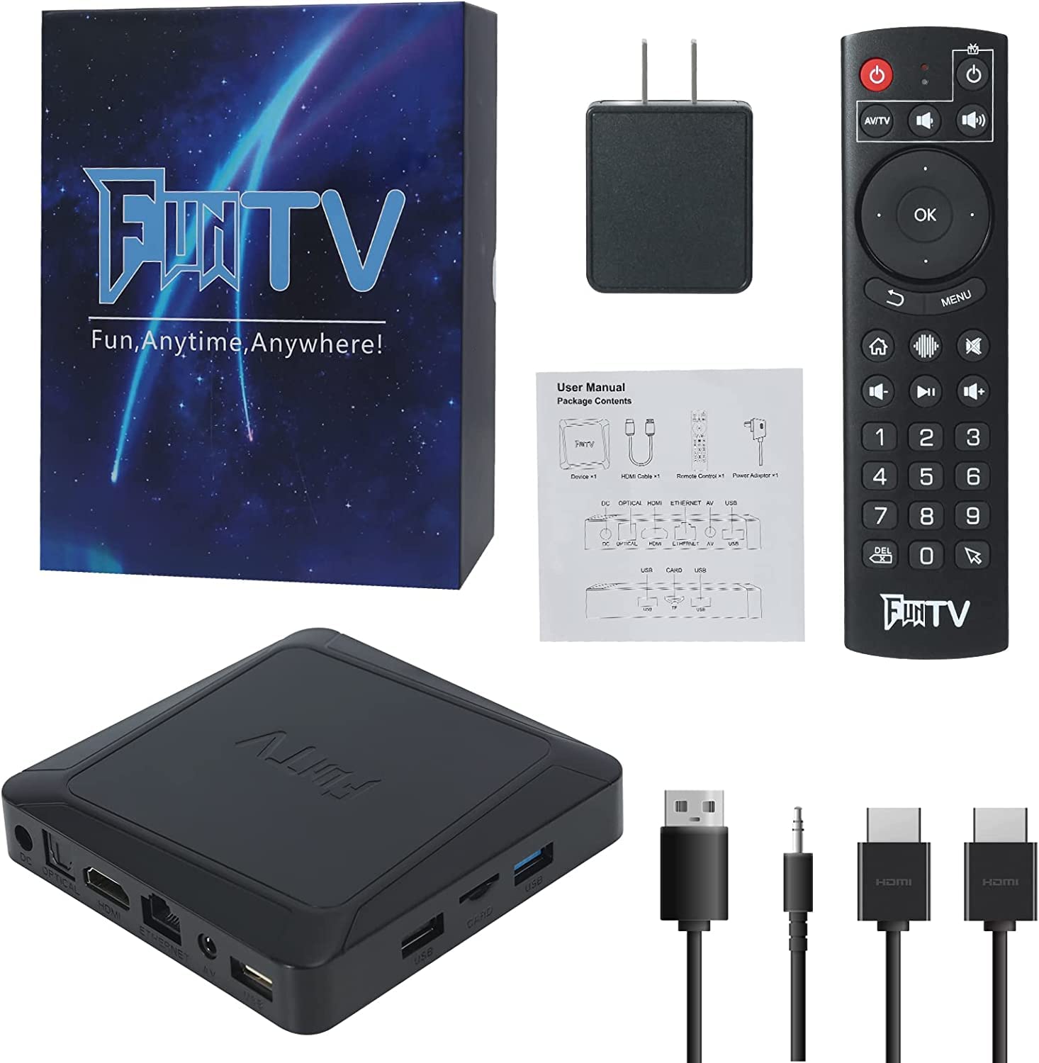 FUNTV Chinese 增强版2023 Chinese TV Box 5th Generation Upgraded China/Hong Kong/Taiwan TV and Seven Days Playback 最新五代 智能语音版 中文电视盒子 機頂盒 最新 高端 海外家庭必备