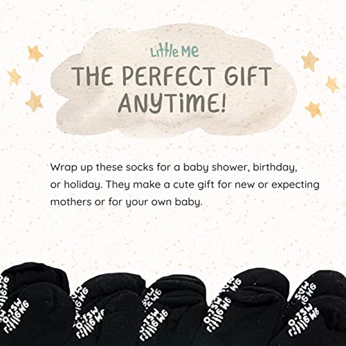 Little Me baby girls Solid Color Pack Newborn Infant Toddler Unisex Socks, Black, 0-24 Months US