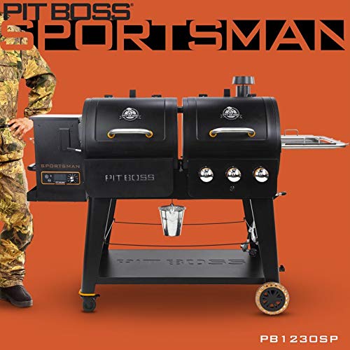 Pit Boss PB1230SP Wood Pellet and Gas Combo Grill, Black
