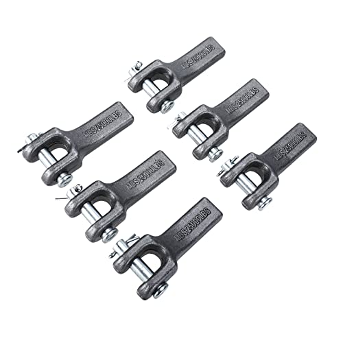 NORJIN 6 Pack 3/8 Weld-On Safety Chain Retainer, Forged Steel Chain Hooks for Truck Trailer Hitch, 25000LBS WLL