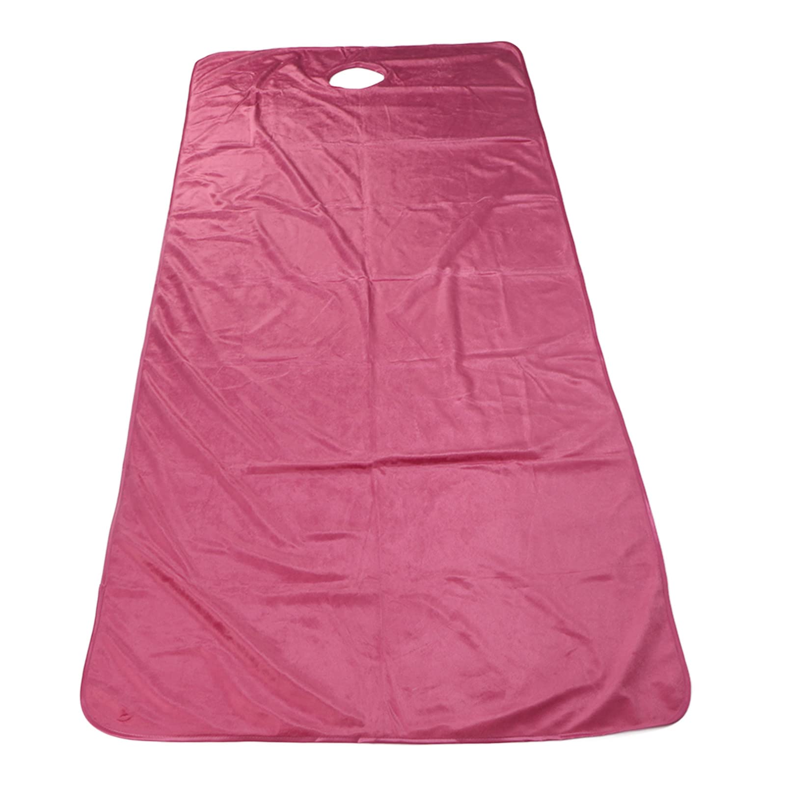 Massage Table Sheet, Soft Short Plush Beauty Salon Bed Massage Sheet, Warm Thickened Spa Equipment Facial Bed Cover with Face Hole (Fuchsia)