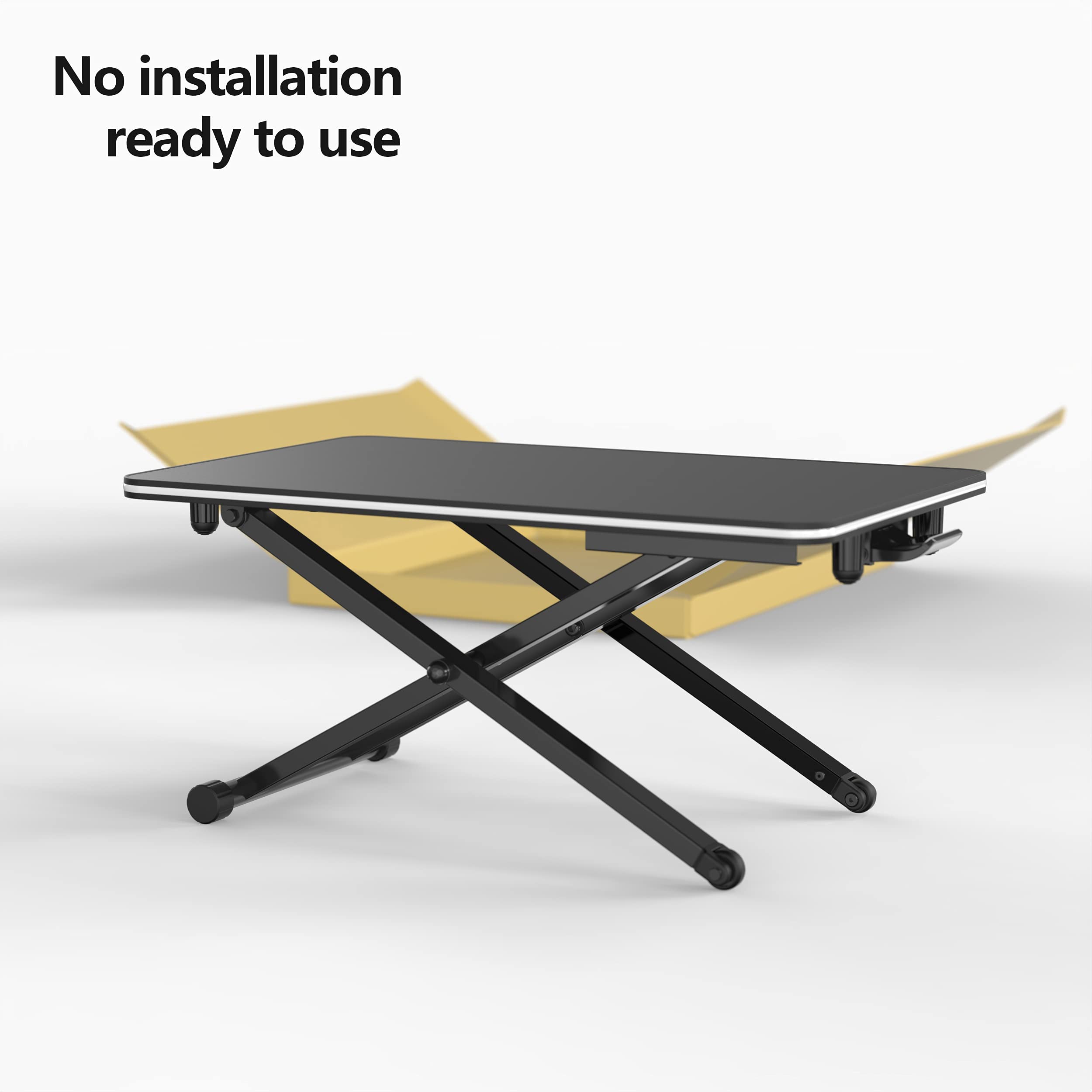 Fenge Standing Desk for Laptop Desktop Sit to Stand Up Desk Conventer for Single Monitor SD255001WB