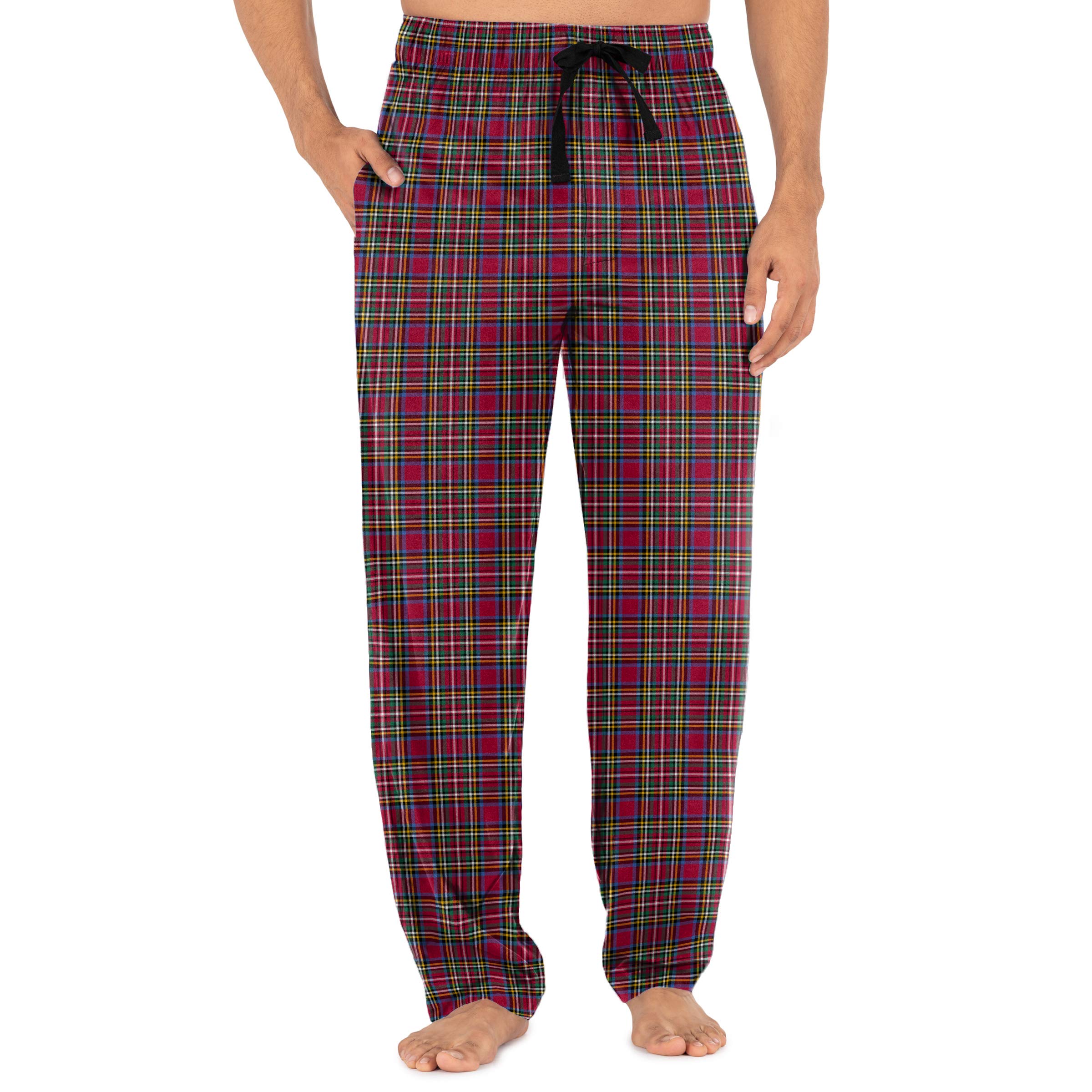 Fruit of the Loom mens Woven Sleep Pant Pajama Bottom, Blue Plaid/Red Plaid, X-Large US