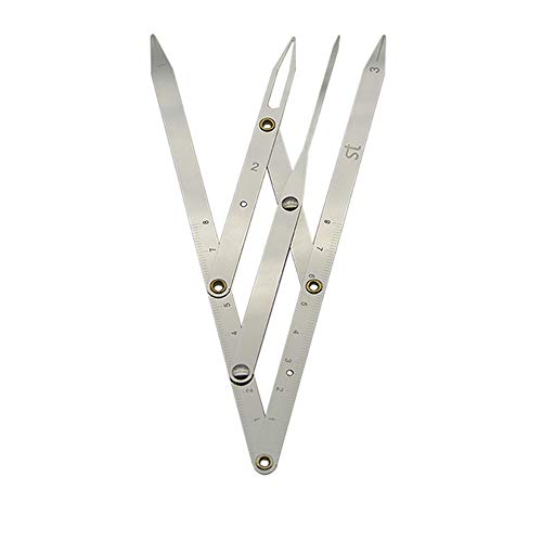 Golden Mean Calipers Stainless Steel Thrush Eyebrow Microblading Ruler Eyebrow Permanent Measure Symmetrical Tool Three-point Positioning Balance Ruler for Makeup Ratio Measure Fibonacci Gauge Tool