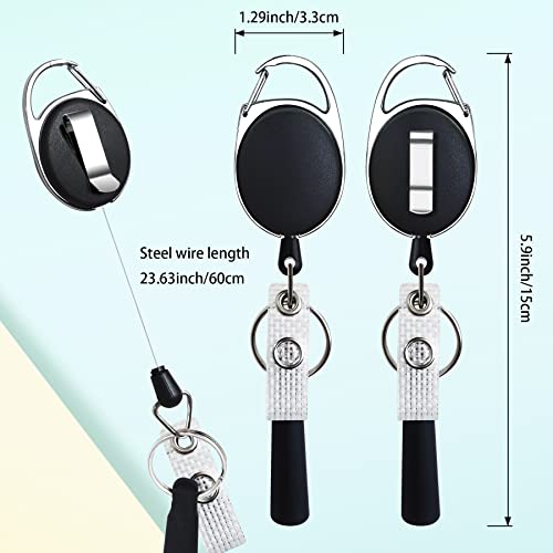 pasezenn 4 Pack Retractable Pen Pencil Holder with 24β Steel pull Cord, Ideal for Nurses, Carpenters, Mechanics, Architects, Office Workers
