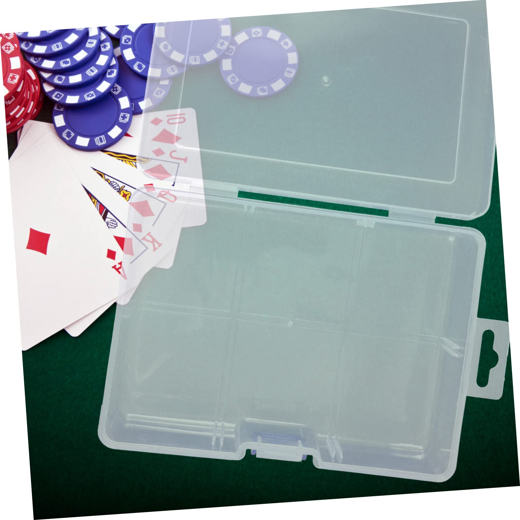 INOOMP Transparent for Storage Multi-use Clear Play Game Case Card Chips Large Chip Table Cards Organizer Organizers Carrier Capacity Container Outdoor Casino Accessory Poker Plastic