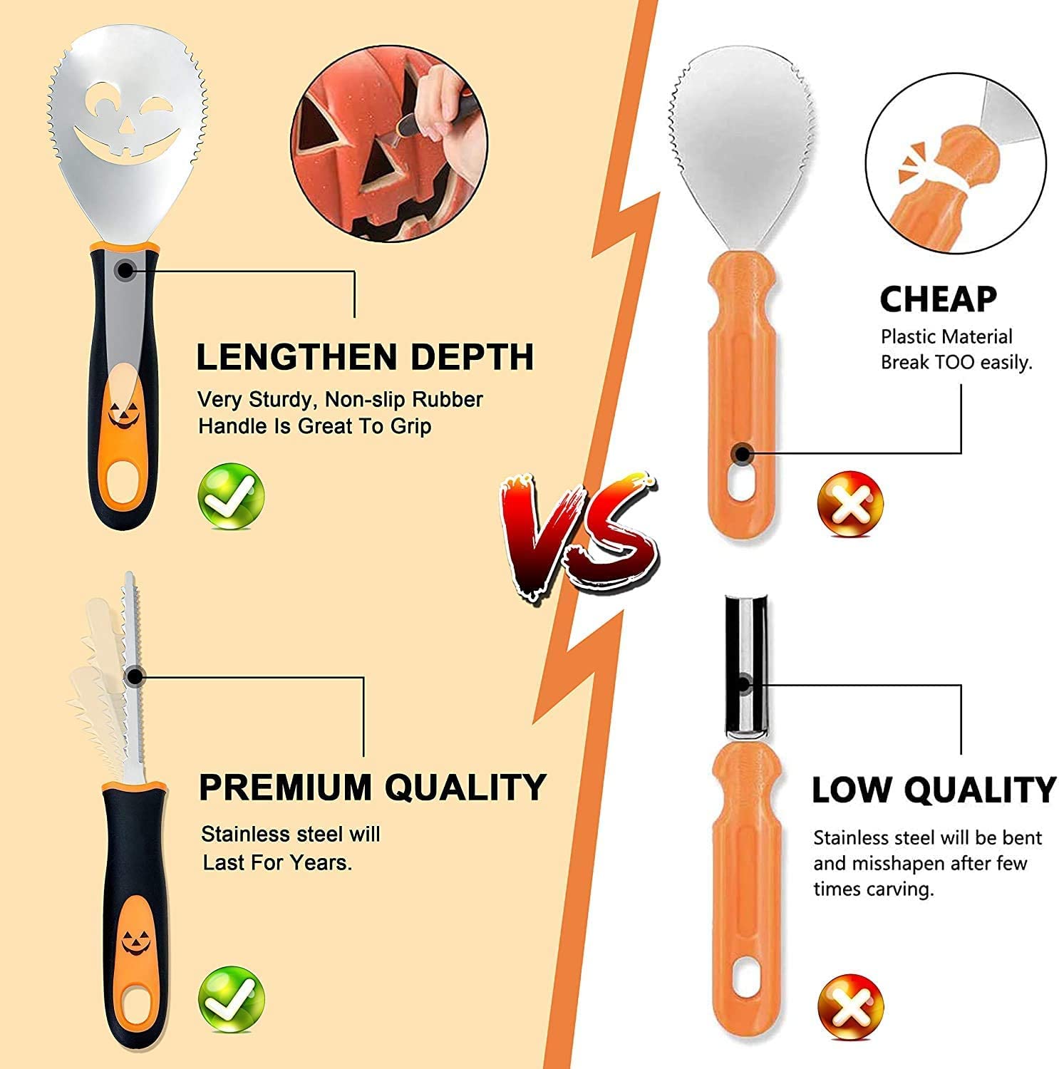 Halloween Pumpkin Carving Kit, NEW 21PCS Safe and Easy Pumpkin Carving Tools for Kids, Professional Pumpkin Carving Set with Stainless Steel Pumpkin Carving Stencils for Halloween Decoration