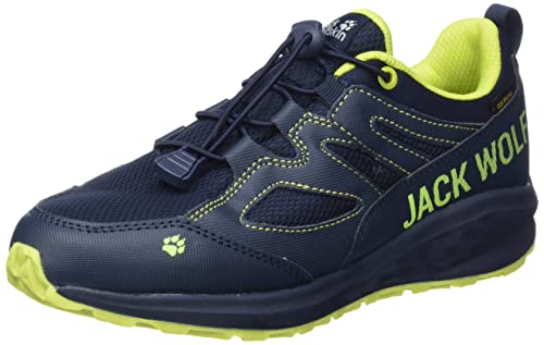 Jack Wolfskin Unisex Unleash 4 Speed Texapore K Hiking Shoe, Blue/Lime, 13 US Men