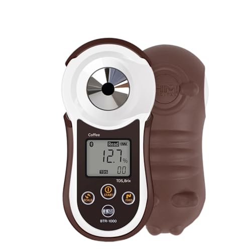 KYKYK Refractometer, Bluetooth Digital Coffee TDS Meter Coffee Concentration Test Automatic Refractometer Syrups 0-26% Brix 0-23% for Fruit, Homebrewing, Juice, Vegetables