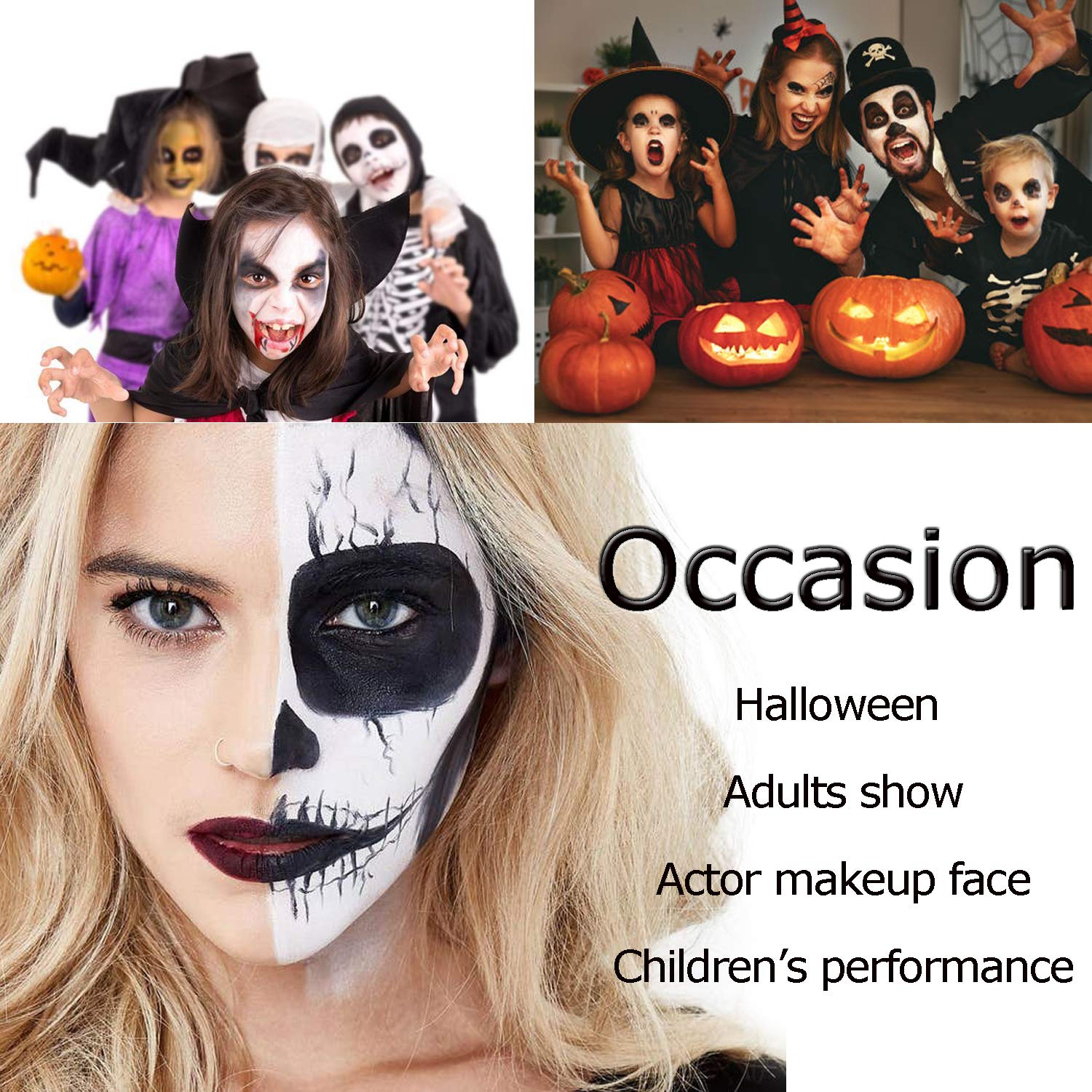 Face Painting Kits Professional Face Paints + Brushes + Stencils, Hypoallergenic, Kids & Adult Body Paint for Halloween Face Makeup Kits