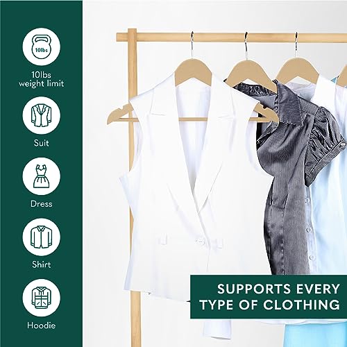 Simply Green ECO-Friendly 10 Pack Hangers Made from Recycled Materials. Thin, Light and Durable. Gentle Curves for Wrinkle Prevention, Holds up to 10.5 lbs, 360-Degree Rotating Hook