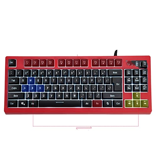 MAXBA Big Keyboard Professional Ultra-Slim Wired Keyboard for Desktop Laptop PC 87-Key Mechanical Feel RGB Backlight Wired Gaming Keyboard
