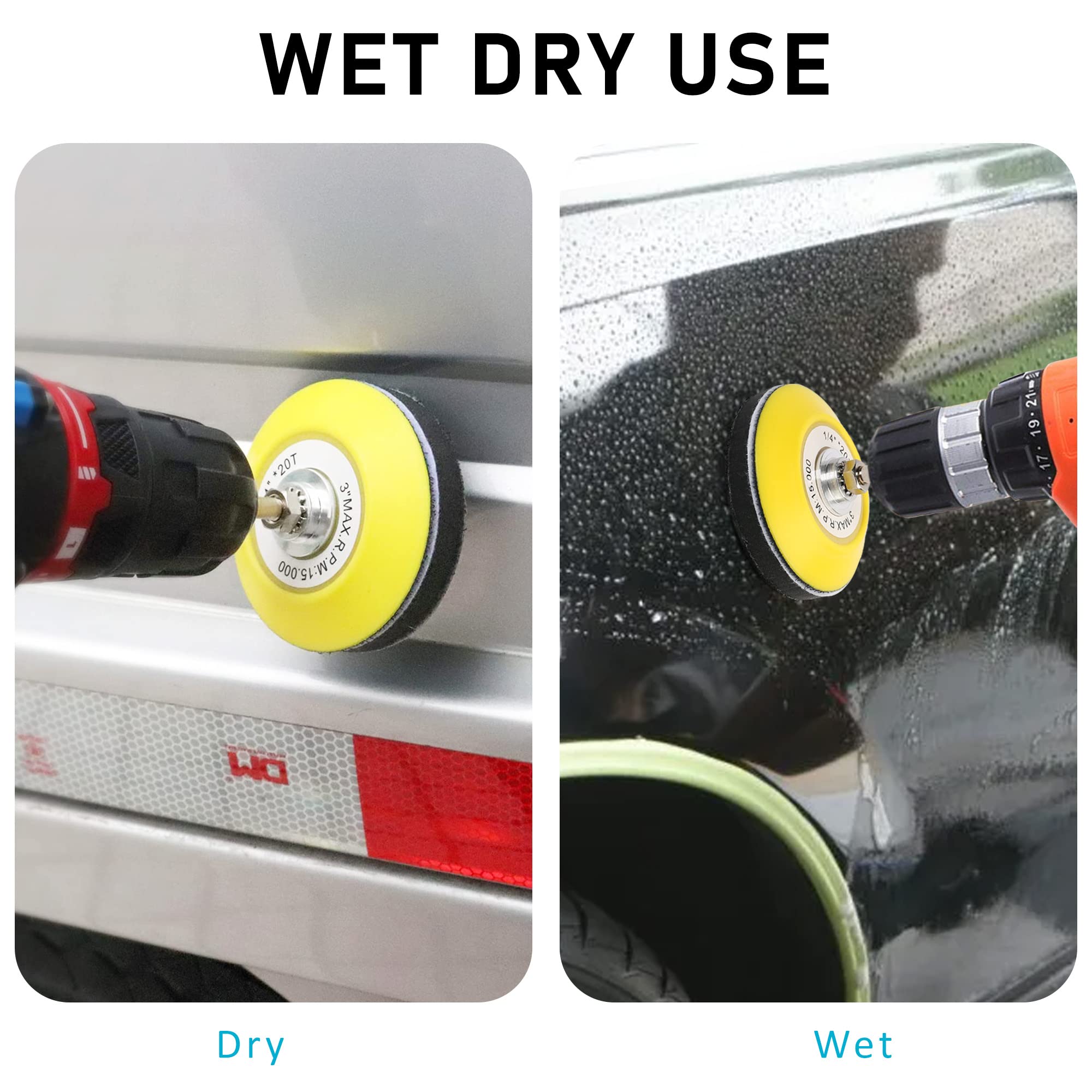 LotFancy 3 Inch Wet Dry Sanding Disc, 60pcs 60 to 7000 Grit, Silicon Carbide Hook and Loop Sandpaper with 1/4β Backing Pad and Foam Buffering Pad, for Automotive Wood Polishing & Finishing