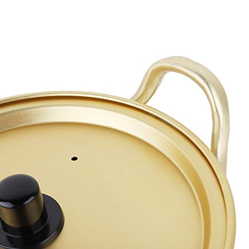 Ramen Pot, Ramen Noodle Pot, Korean Yellow Aluminum Stockpot Instant Noodles Pot for Home Kitchen Use(16cm)