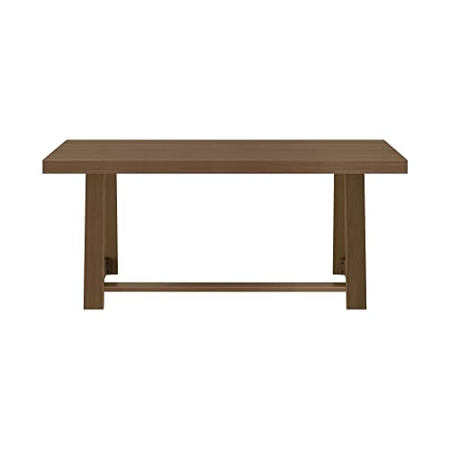 Plank+Beam 72 Inch Farmhouse Dining Table, Solid Wood Kitchen Table, Dinner Table for Dining Room, Pecan Wirebrush
