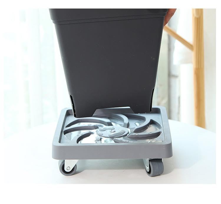 Plant Caddie with Wheels and Water Storage Tray, 11.8" Rolling Plant Stand, 4-Wheeled Plant Roller, Lockable Casters, Heavy Duty Plant Caddy for Large Indoor and Outdoor Planters