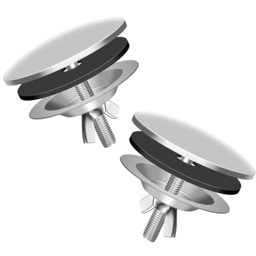 KIBBEH 2 Pcs Sink Hole Cover for Kitchen Stainless Steel Faucet Hole Cover,Sink Plug Stopper Kitchen,Blanking Metal Plug(Silver)ā¦