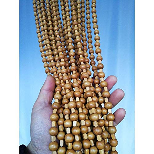 OKUOKA Light Brown Beaded Door Curtains for Doorways Wood Bead String Curtain for Room Dividers Handmade Home Hanging Retro Decoration, Customizable (Size : 29 strands-80x215cm)