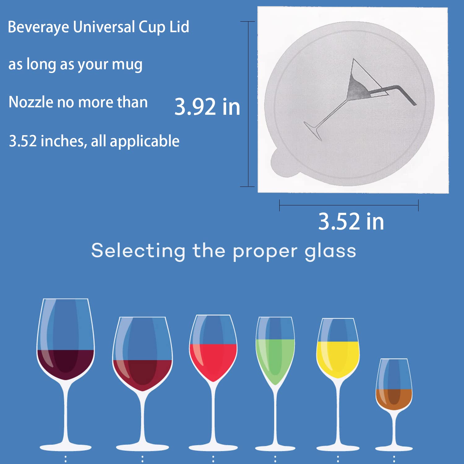 Drink Protection Cap,drink covers for alcohol protection,Disposable foil airtight lid stickers for wine glasses and tumblers. Easy to carry, night out, bar, party, (100 Pack)