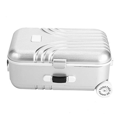 Semme Toy Suitcase, Dolls Travel Suitcase, Mini Size Trolley Case with Open and Close Carry On Luggage Simulation Rolling Suitcase Toy(Silver)