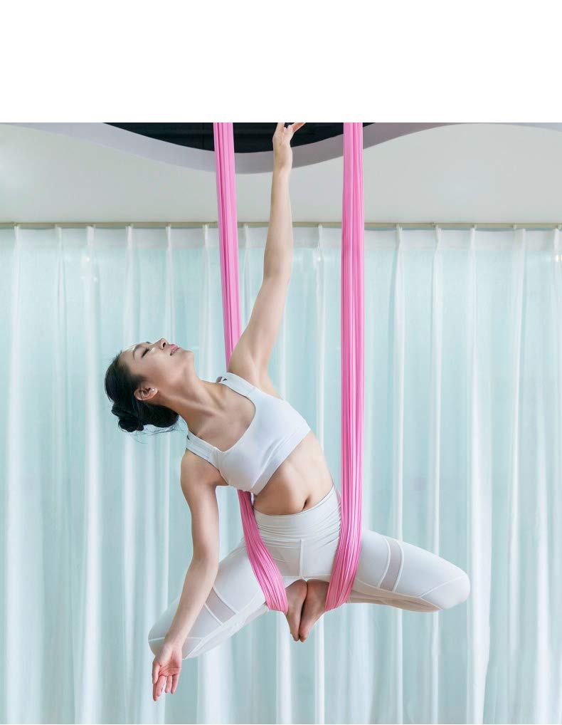 F.Life Aerial Yoga Hammock 5.5 yards Premium Aerial Silk Fabric Yoga Swing for Antigravity Yoga Inversion Include Daisy Chain,Carabiner and Pose Guide