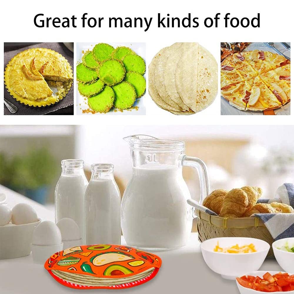 Lanyazet 12inch Cloth Bag for Burrito,Portable Tortilla Warmer Pouch Home for Restaurant Food Pancake,B