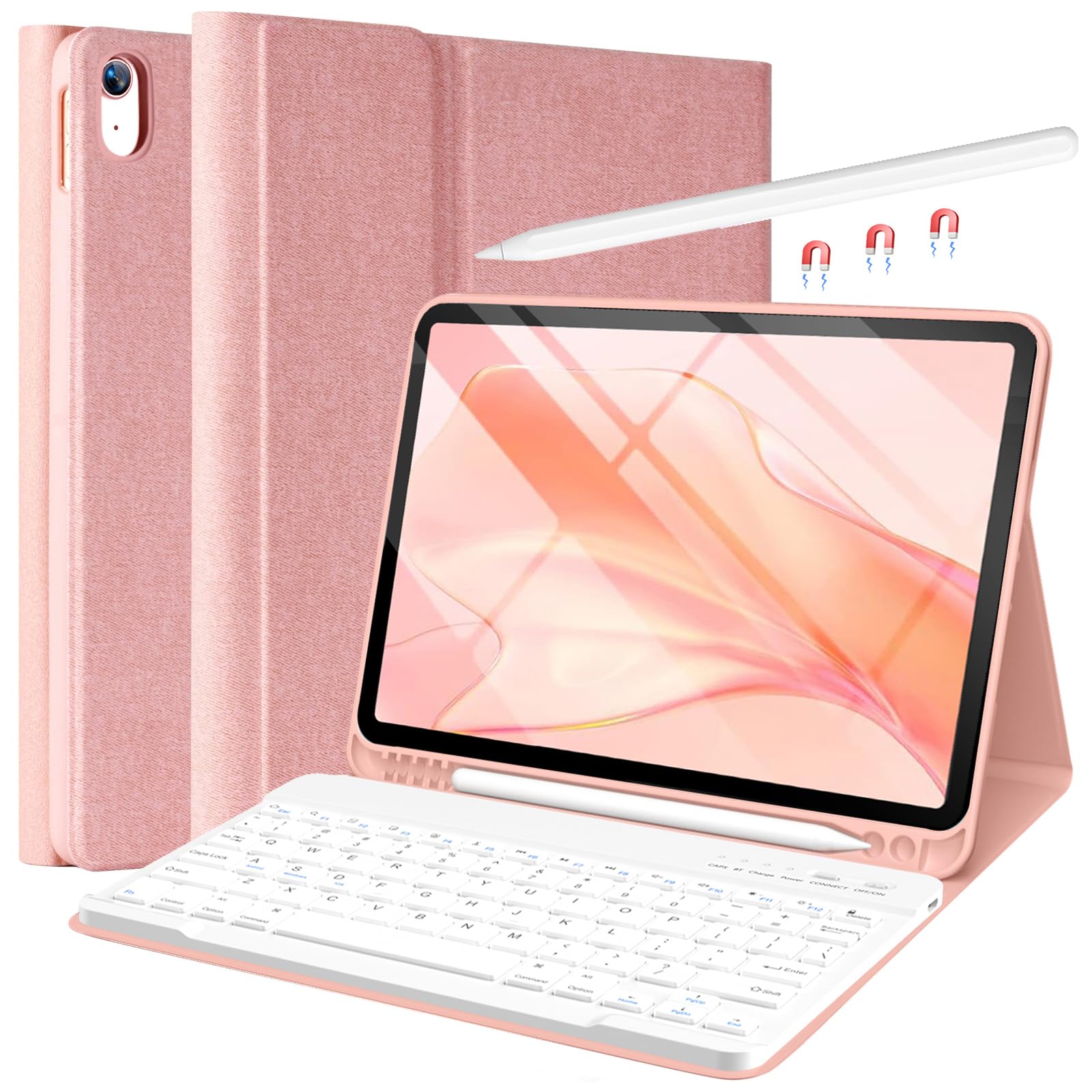 FUWANG iPad Air 5th Generation 10.9 Keyboard Case 2022,Detachable Wireless Keyboard with Pencil Holder,Smart Keyboard Case for iPad Air 5th Gen 2022/Air 4th Gen 2020 10.9 Inch/Pro 11 Inch 2018 (Blue)