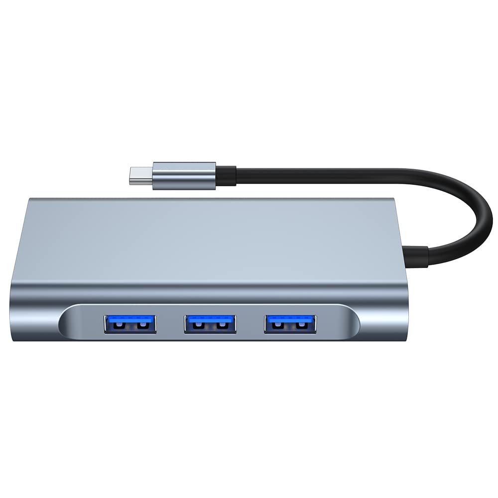 KitBox USB C HUB 7 in 1 Type C Adapter with Type C 87W PD, USB3.0 HDMI VGA, RJ45 Ethernet Port for MacBook and Other Type C Laptop.