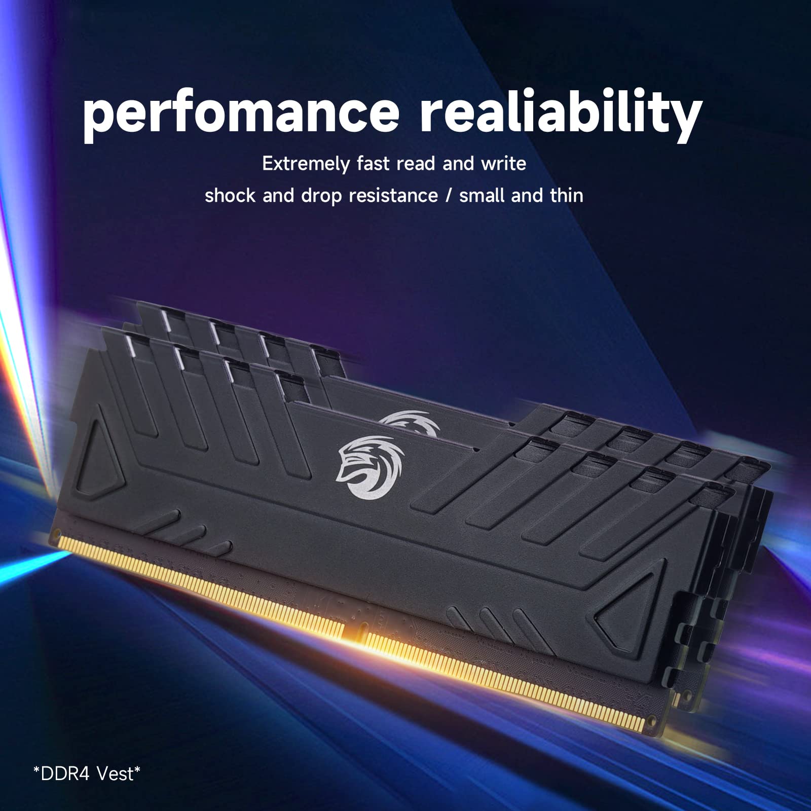KingSpec DDR4 Ram 32GB (2x16GB) 3200MHz Computer Memory with Heatsink, CL18 1.35V Dual Channel Desktop (DIMM) Memory, 288-pin DIMM, 32GB Gaming Ram for PC Desktop.
