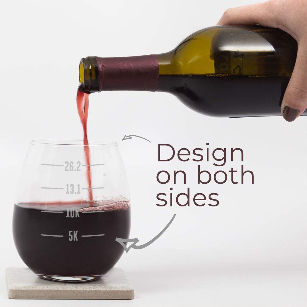Gone For a Run Running Stemless Wine Glass Runner's Measurements