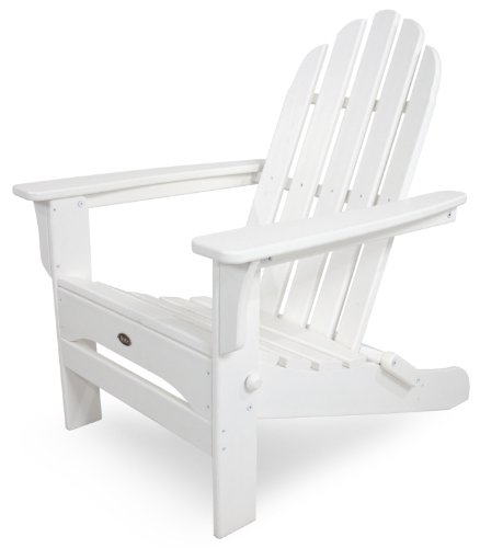 Trex Outdoor Furniture by Polywood TXA53CW Cape Cod Folding Adirondack Chair, Classic White