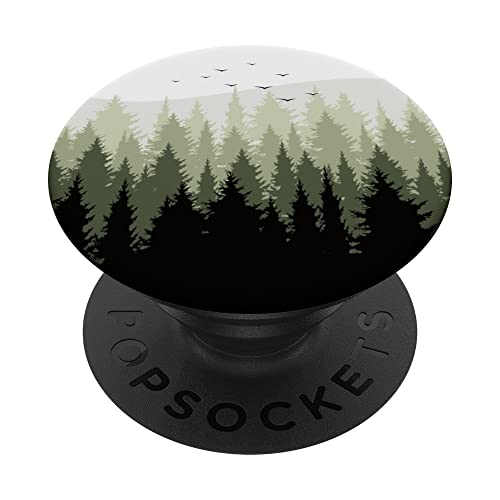Pine Tree Forest Mountain Landscape Nature Green PopSockets Swappable PopGrip