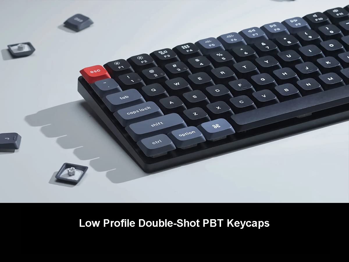 Keychron S1 Ultra-Slim QMK/VIA Custom Wired Mechanical Keyboard, 84 Keys 75% Layout Programmable Macros RGB Backlit CNC Aluminum Keyboard for Mac Windows, Low Profile Gateron Red Switch