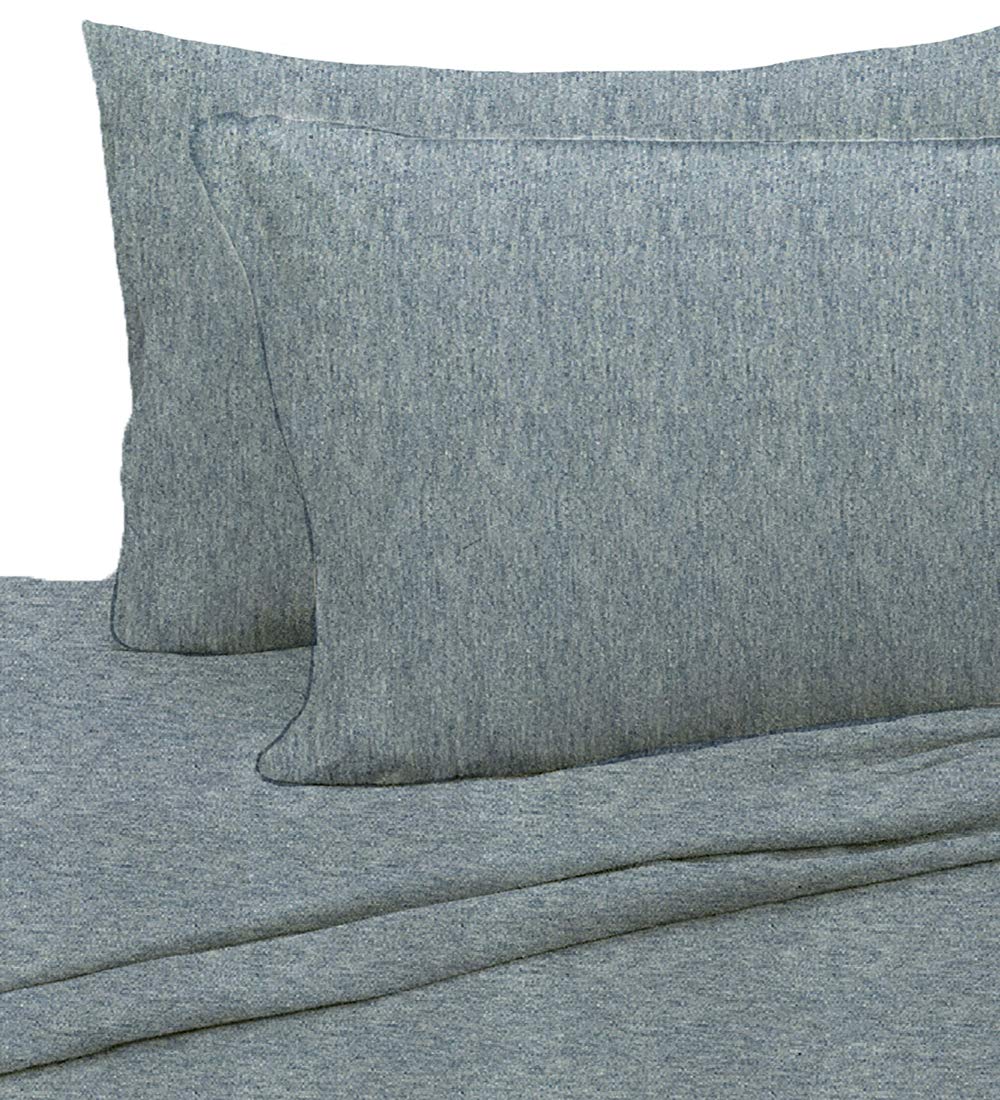ROYALE LINENS Soft Tees Luxury Cotton Modal Jersey Knit Sheet Set, Chambray, Twin