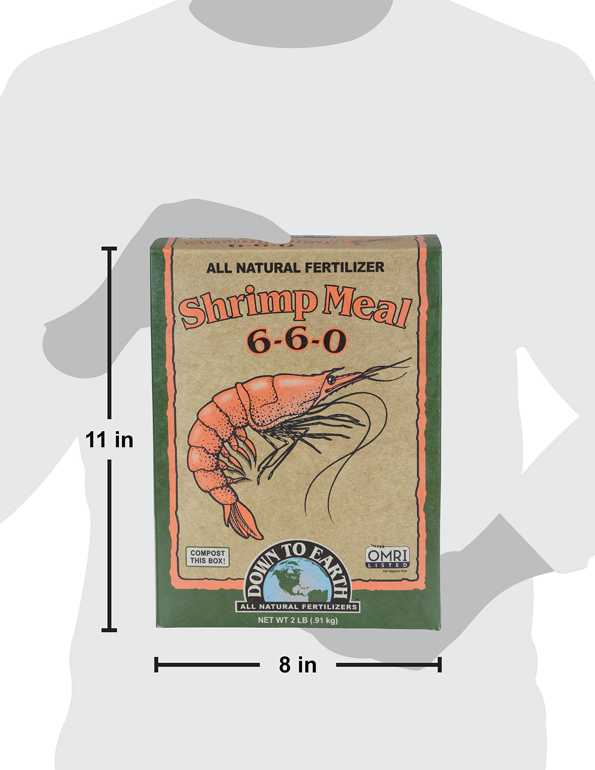 Down to Earth All Natural Shrimp Meal Fertilizer Mix 6-6-0, 2 lb