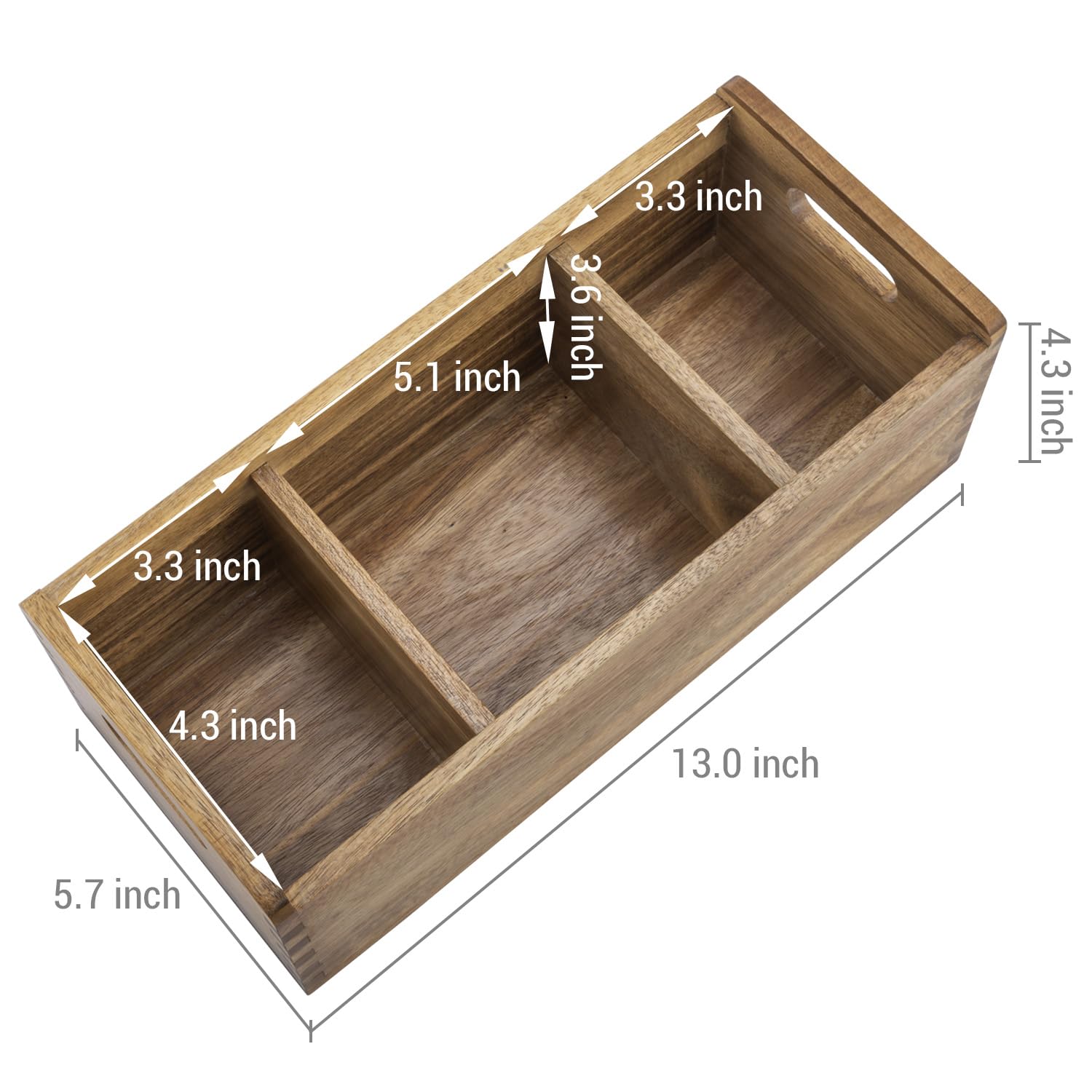 MyGift Modern Bathroom Caddy Rustic Natural Solid Acacia Wood Toiletries Storage Bin and Toilet Paper Roll Holder, Dresser or Vanity Countertop Organizer Basket