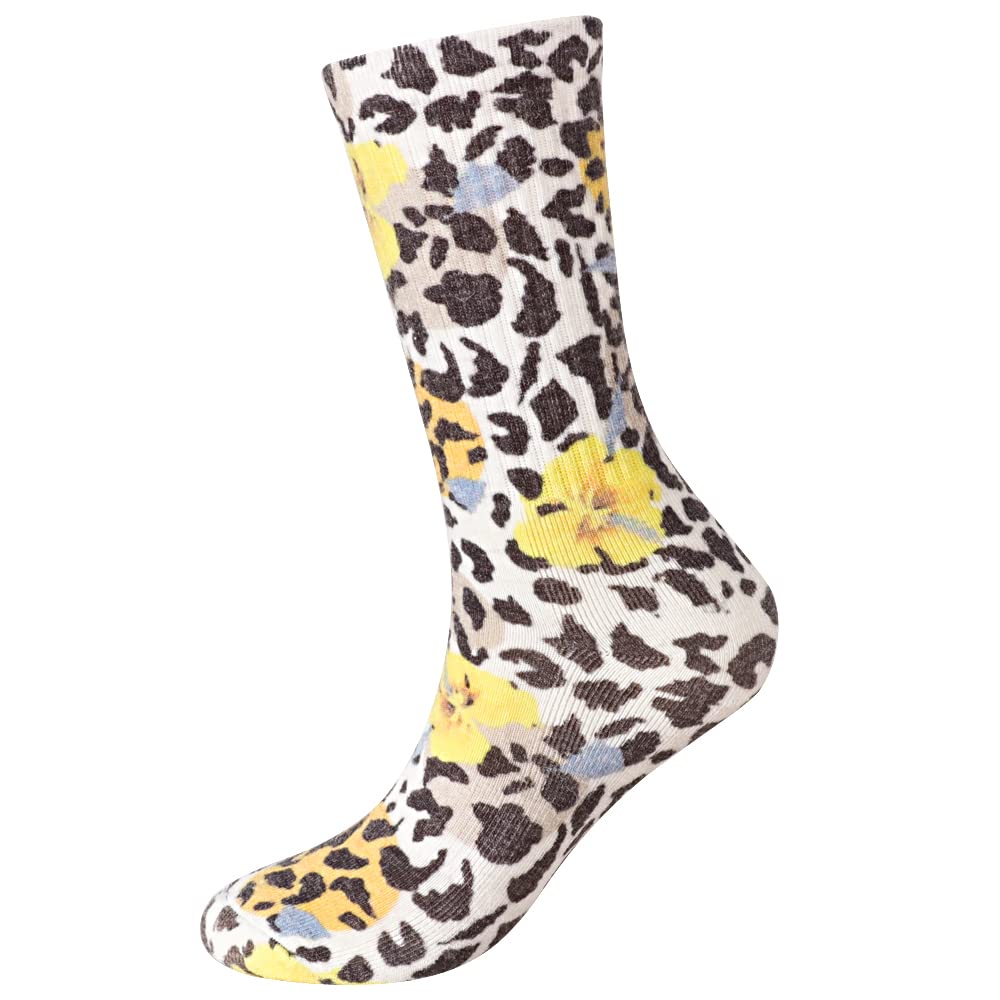 EnerWear 4 Pack Women's Merino Wool Outdoor Hiking Trail Crew Sock (US 9-11, Cloud/Sky/Geometry)