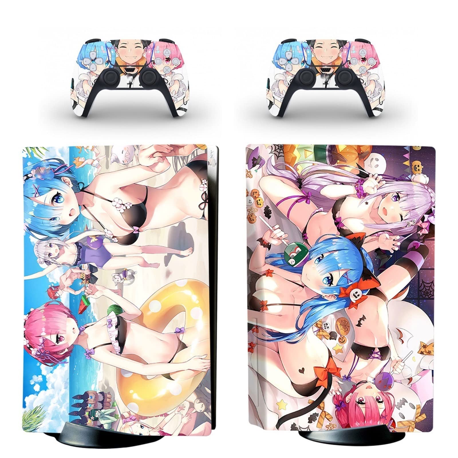 FXCON for PS5 Skin Disc Edition Anime Console and Controller Vinyl Cover Skins Wraps for PS5 Disc Version 11481 Bubble Free