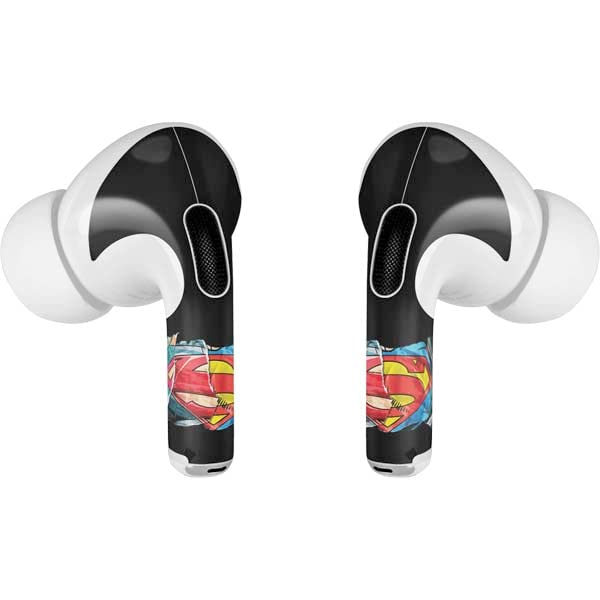 Skinit Decal Audio Skin Compatible with Apple AirPods Pro - Officially Licensed Warner Bros Superman S Shield Design